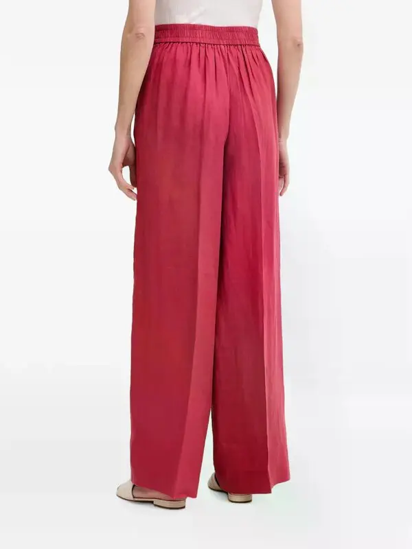 BENETTON Wide-leg Elasticated Waist Trousers - Red