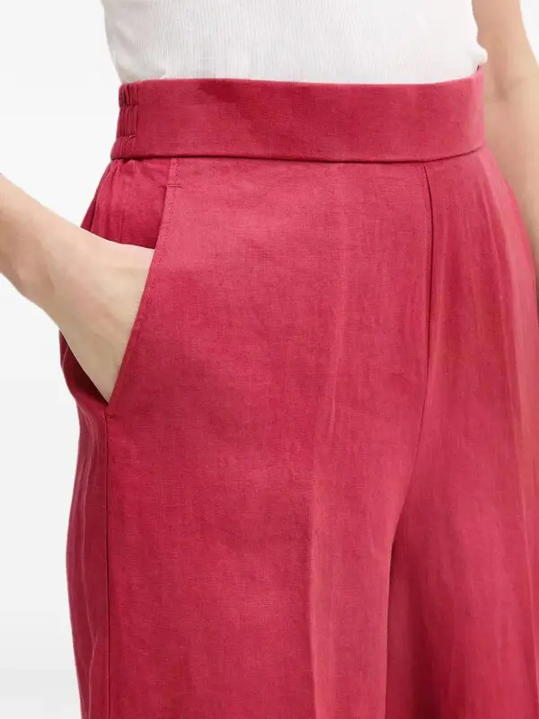 BENETTON Wide-leg Elasticated Waist Trousers - Red