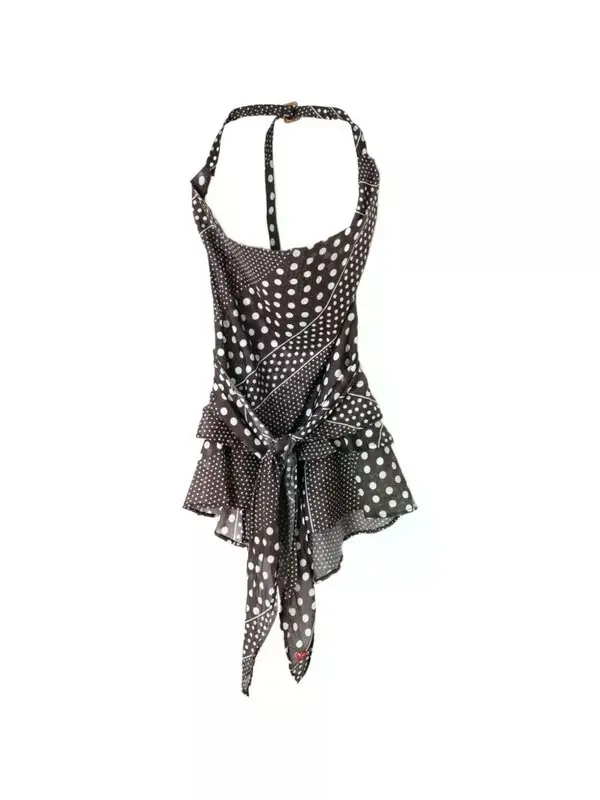 DAMSON MADDER Leandra Polka-dot Halter Neck Top