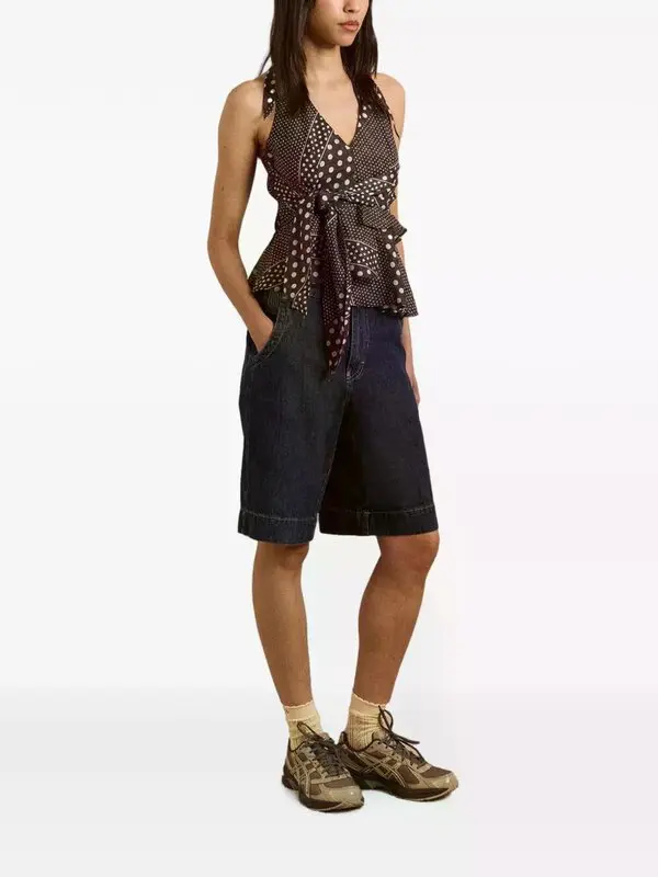 DAMSON MADDER Leandra Polka-dot Halter Neck Top