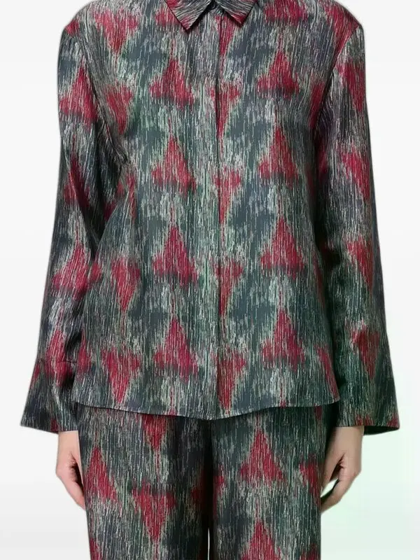 Max Mara Linen Ikat-print Shirt