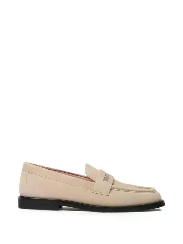Fabiana Filippi Suede Loafers With Bead Embellishment