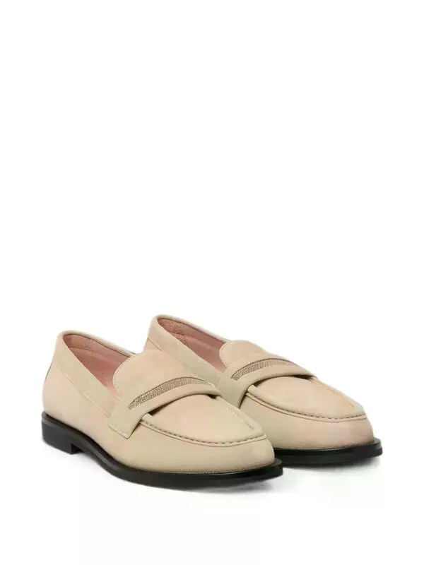 Fabiana Filippi Suede Loafers With Bead Embellishment