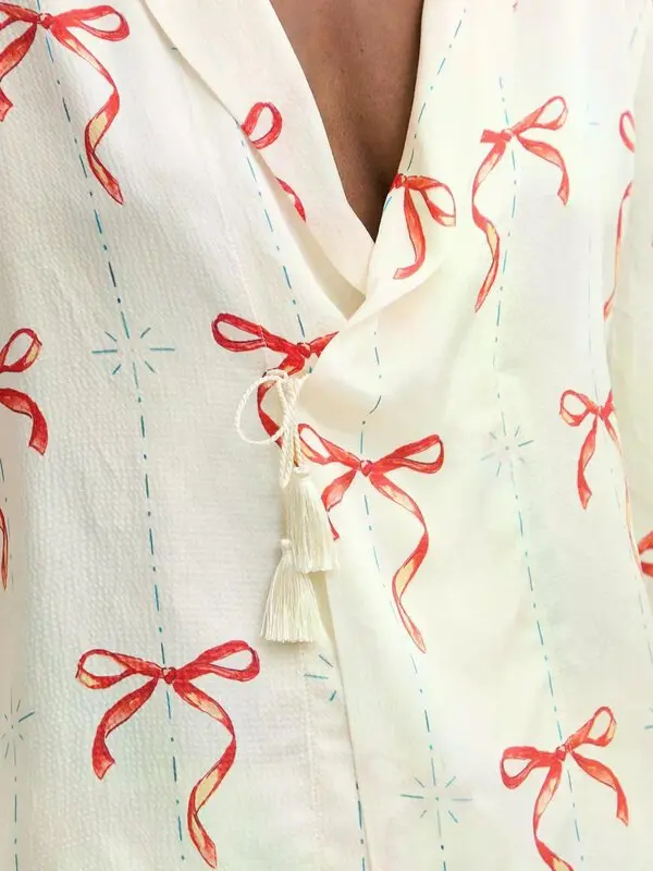 FORTE_FORTE Printed Wrap Top