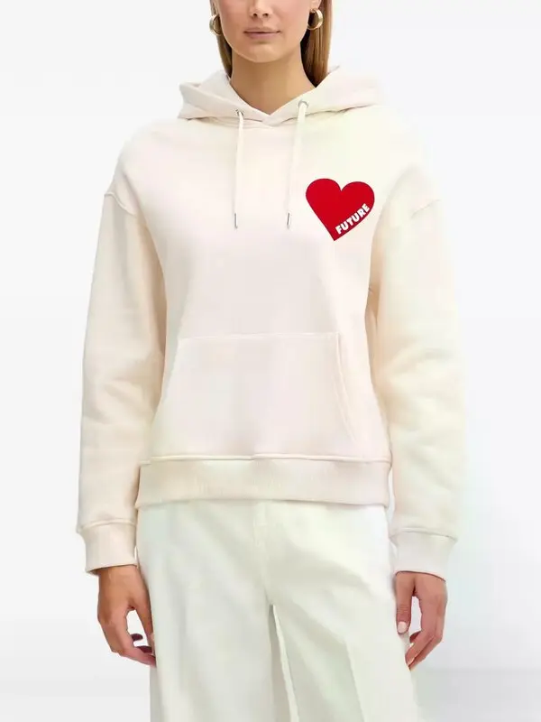 From Future Heart Motif Drawstring Hoodie