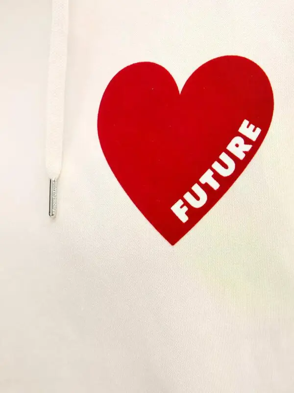 From Future Heart Motif Drawstring Hoodie
