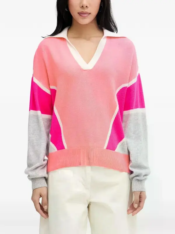 From Future Color-block Polo Collar Sweater
