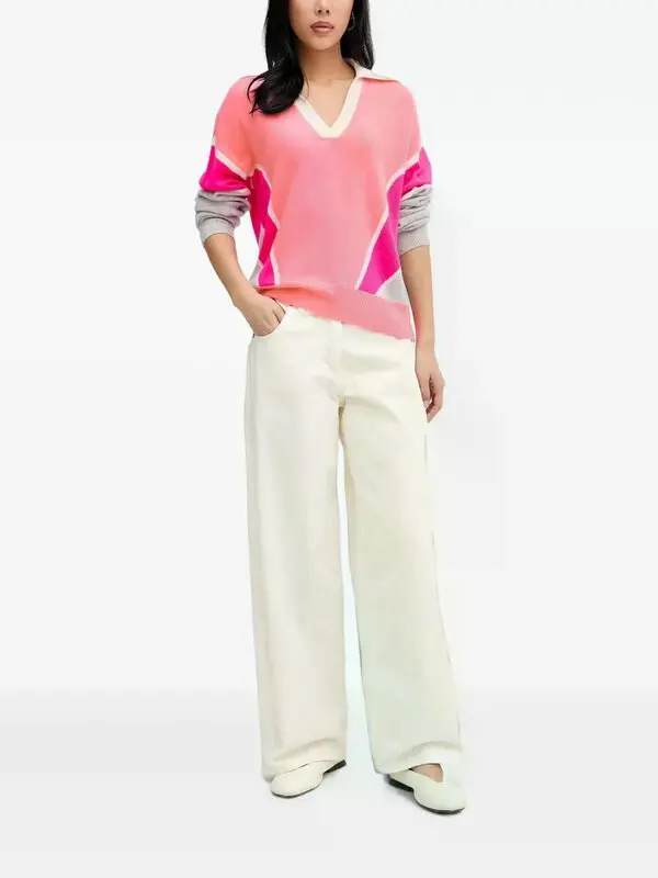 From Future Color-block Polo Collar Sweater