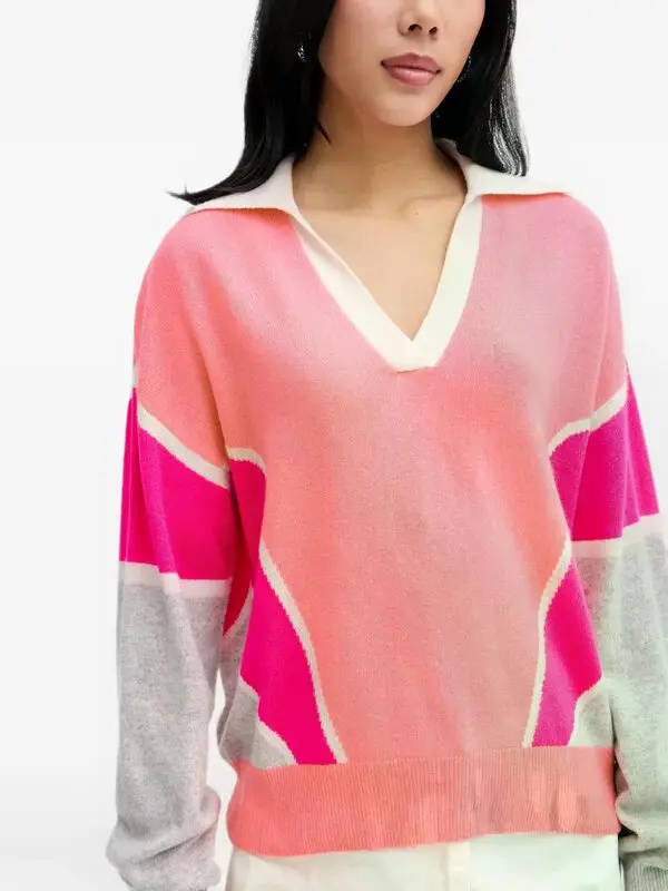 From Future Color-block Polo Collar Sweater