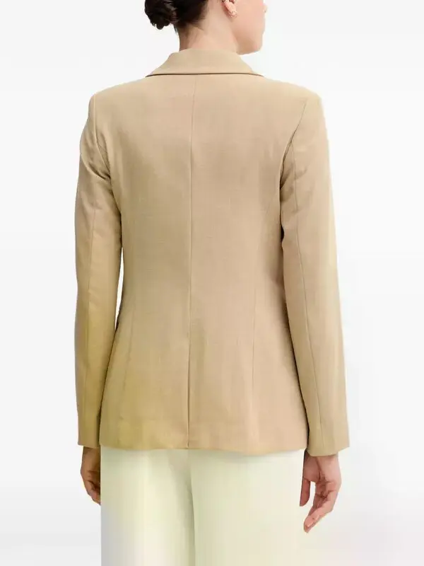 BENETTON Single-breasted Notched Lapel Blazer - Neutrals