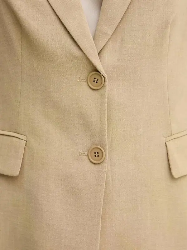 BENETTON Single-breasted Notched Lapel Blazer - Neutrals