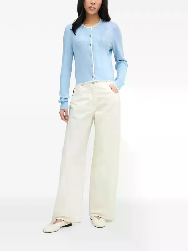 From Future Ribbed Knit Cardigan With Contrast Trim