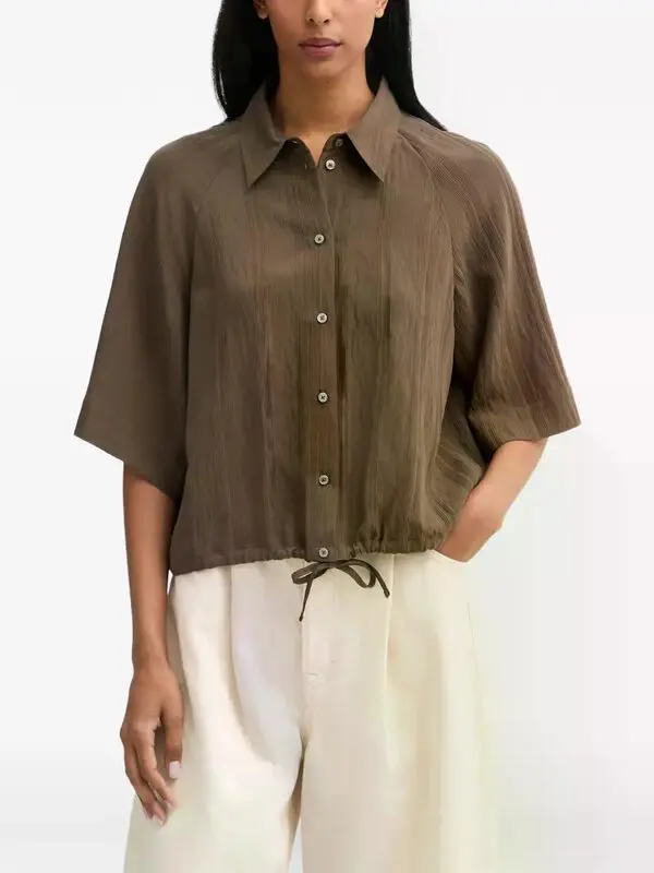 Marc O'polo Drawstring Hem Vertical Stripe Blouse