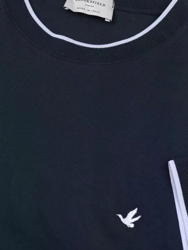 BROOKSFIELD Logo-embroidered Tipped T-shirt