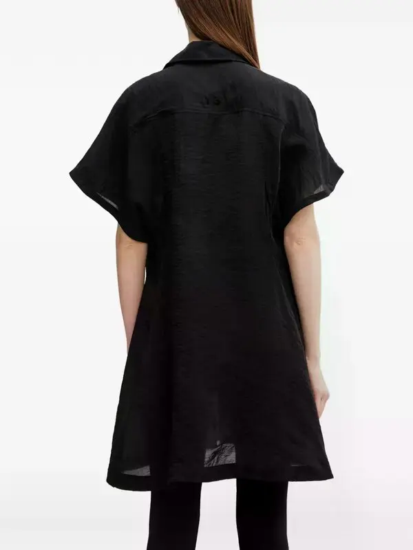 Y3 Crinkled Short-sleeve Shirt With Logo Print