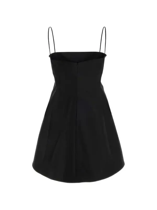 Balenciaga Spaghetti Strap Square Neck Flared Mini Dress