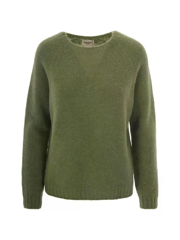 Max Mara Raglan Sleeve Crew Neck Sweater - Green