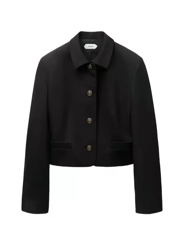 Versace Cropped Jacket With Medusa Buttons