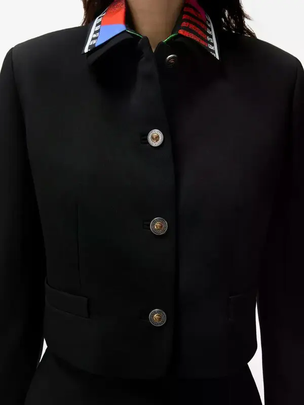 Versace Cropped Jacket With Medusa Buttons