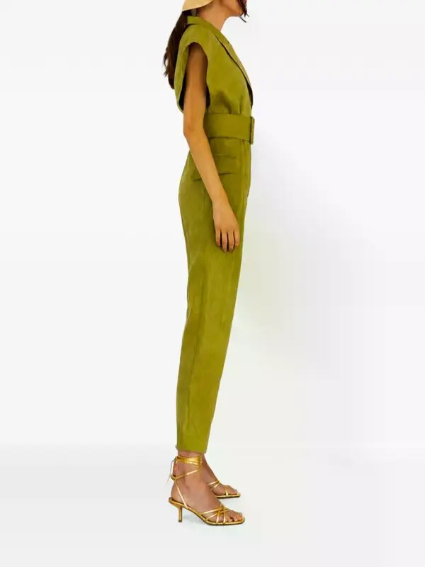 MOOS STUDIO Belted Cap-sleeve Jumpsuit