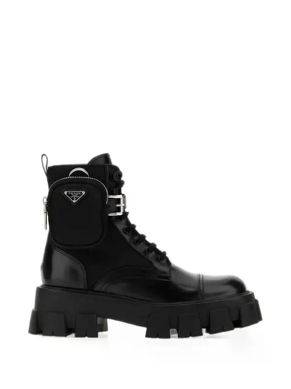 Prada Monolith Pouch Ankle Boots