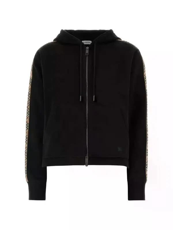 Burberry Check-stripe Zip-up Hoodie