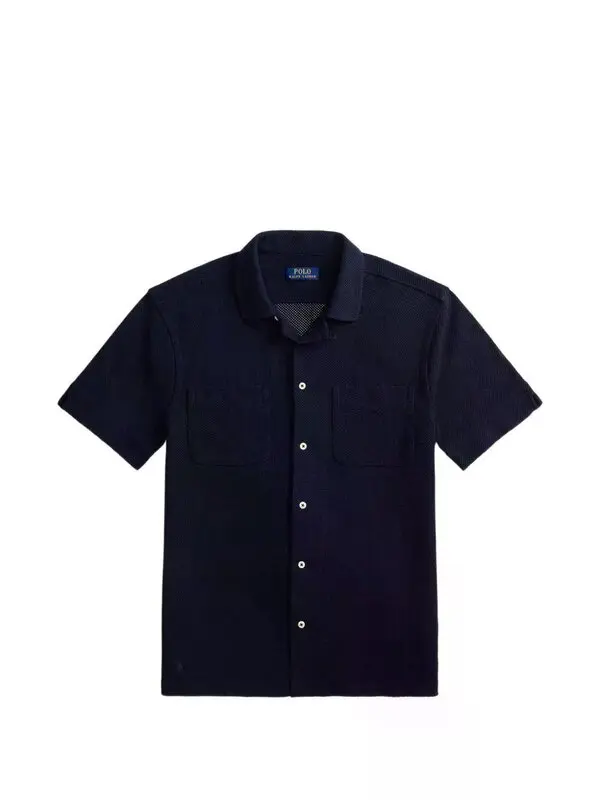 Polo Ralph Lauren Mesh-knit Patch-pocket Shirt - Blue