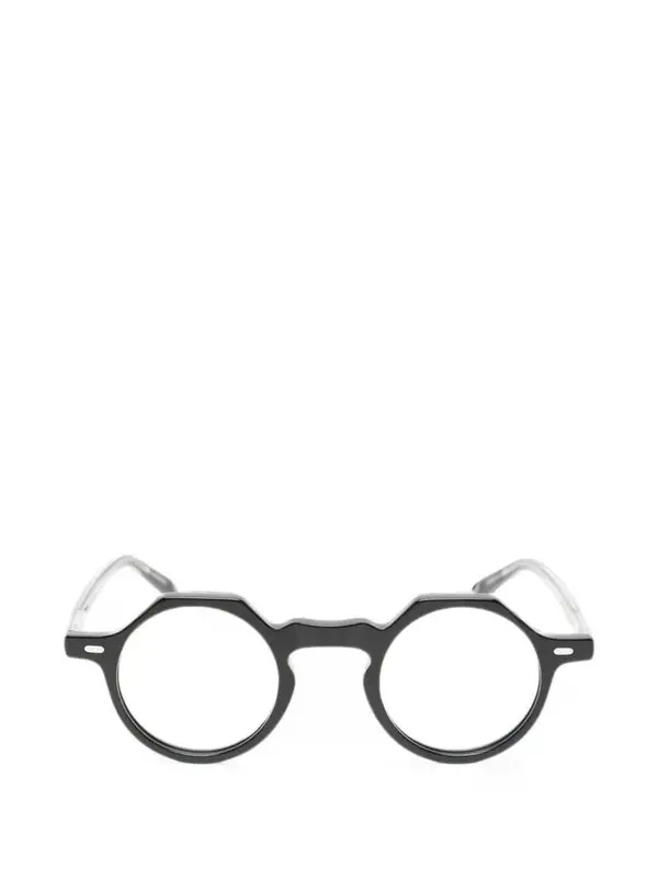 LESCA Round Frame Eyeglasses - Black
