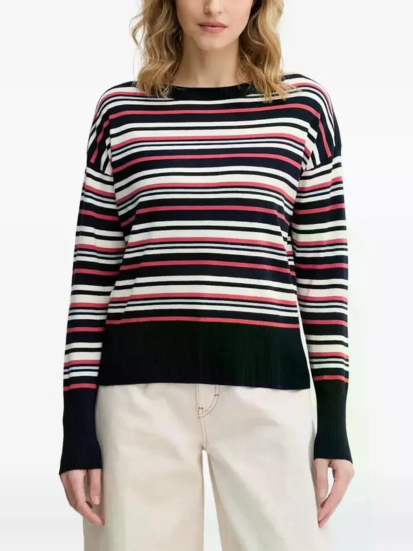 BENETTON Horizontal Stripe Ribbed-trim Sweater