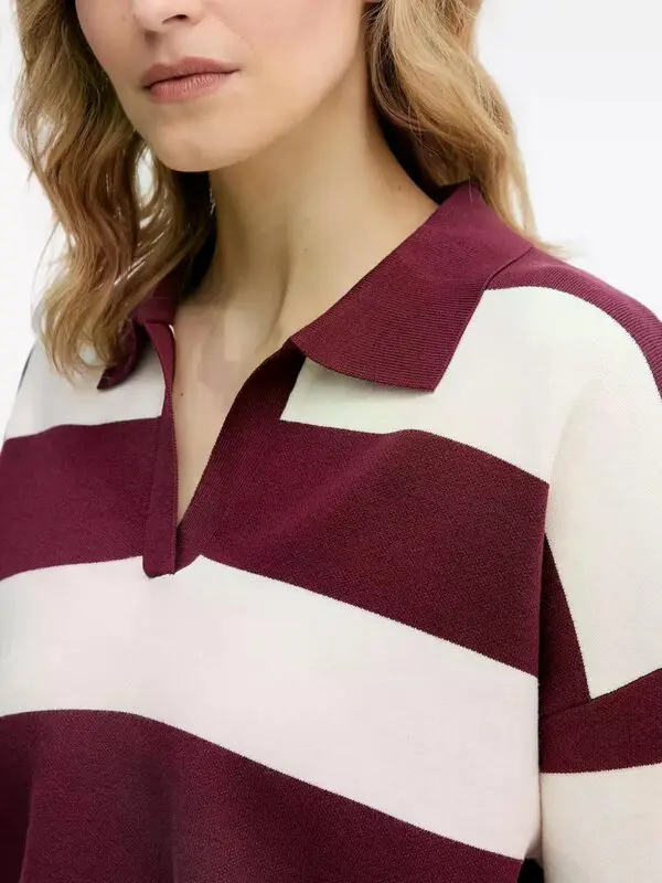 BENETTON Striped Polo-collar Sweater