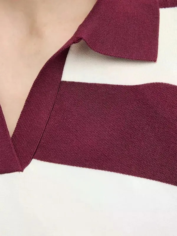 BENETTON Striped Polo-collar Sweater