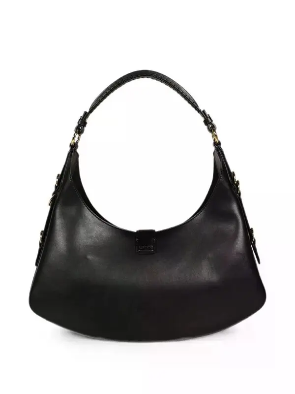 GANNI Kat Logo-plaque Curved Shoulder Bag - Black