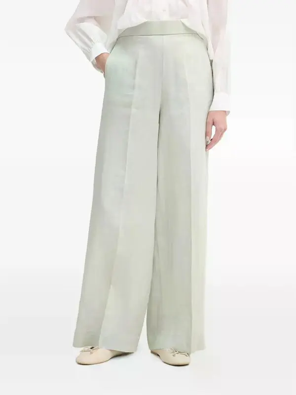 BENETTON Pressed Crease Wide-leg Trousers - Green