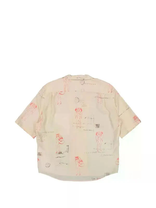 MISBHV Postcard And Devil Print Bowling Collar Shirt