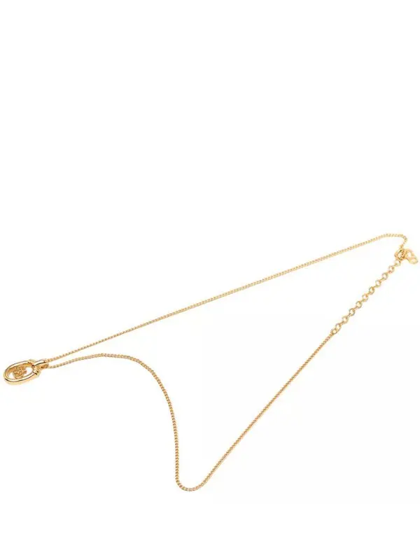 Dior Plated Cd Logo Oval Pendant Necklace - Gold
