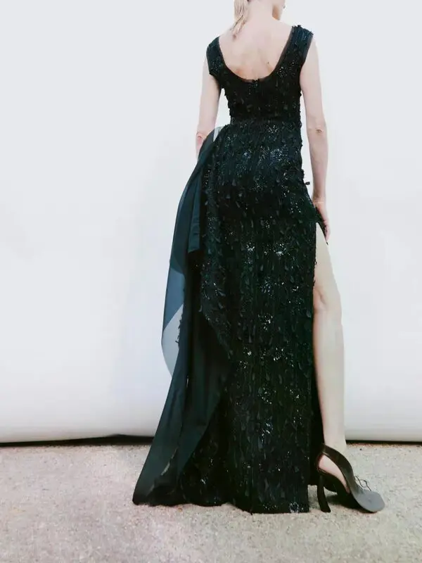 A.W.A.K.E. Mode Sequined Side-panel Maxi Dress