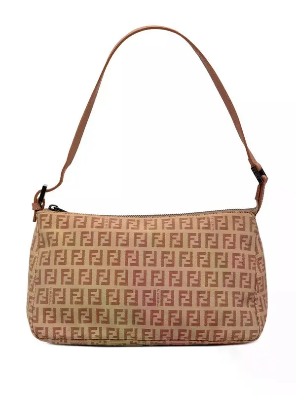 Fendi Zucchino Canvas Shoulder Bag - Neutrals