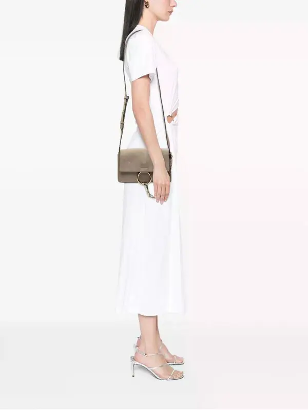 Chloé Faye Small Suede And Calfskin Crossbody Bag - Brown