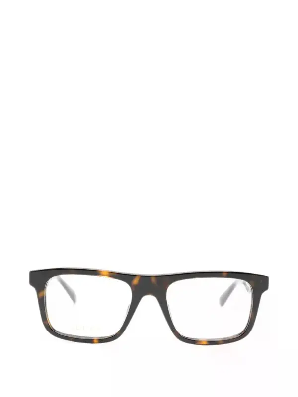 Gucci Tortoiseshell-effect Rectangle-frame Glasses - Brown