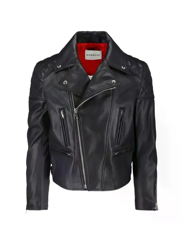 Givenchy Quilted-shoulder Leather Biker Jacket