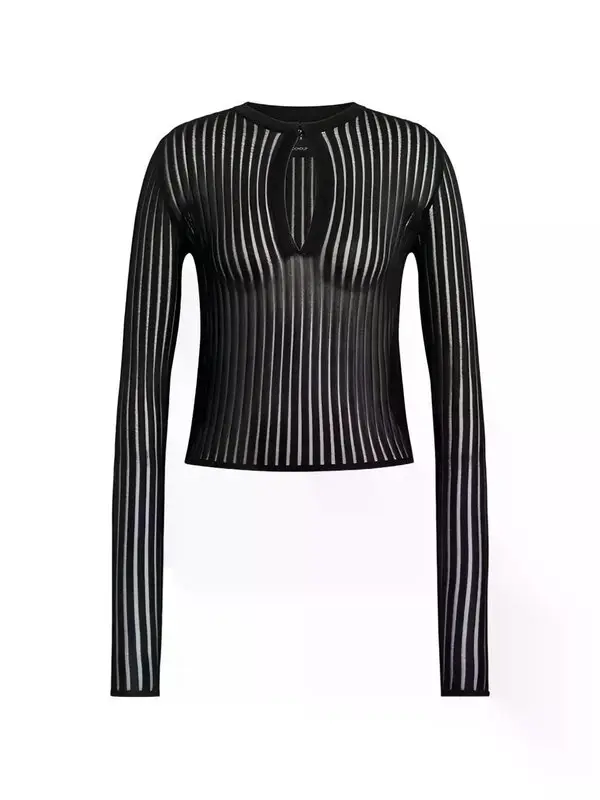 DONDUP Striped Ribbed Long Sleeve Top