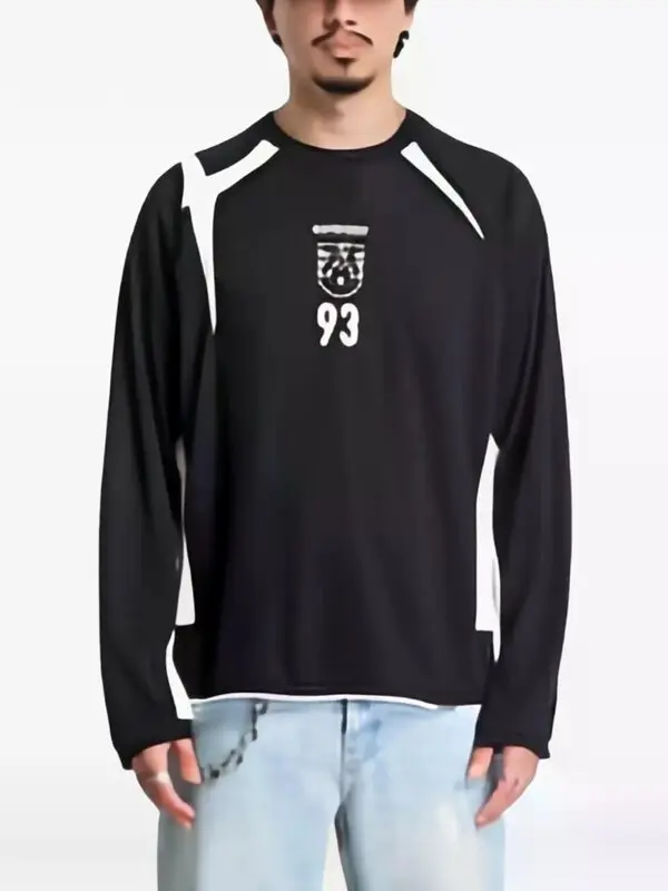REPRESENT Logo-print Panelled Long-sleeve T-shirt