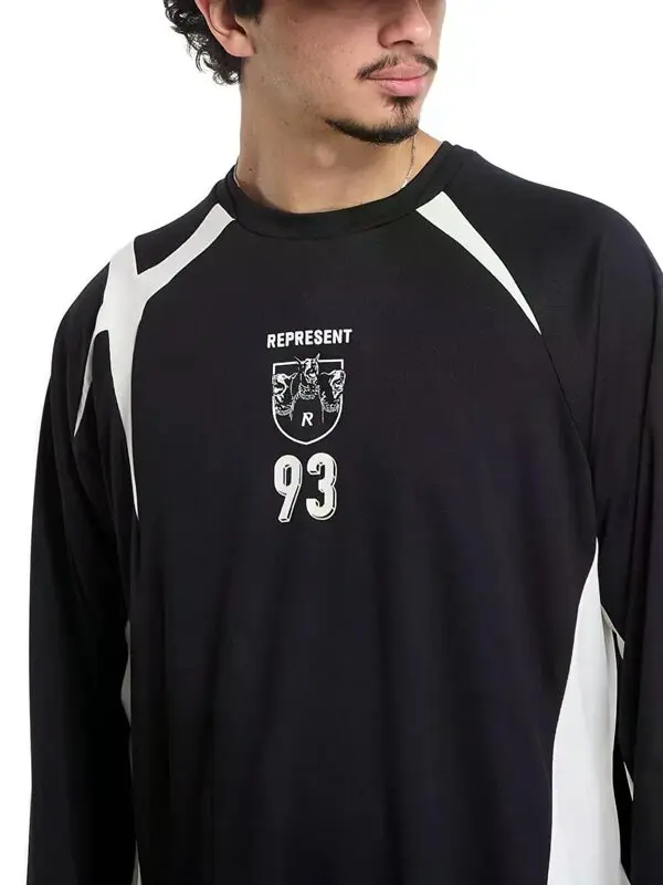 REPRESENT Logo-print Panelled Long-sleeve T-shirt