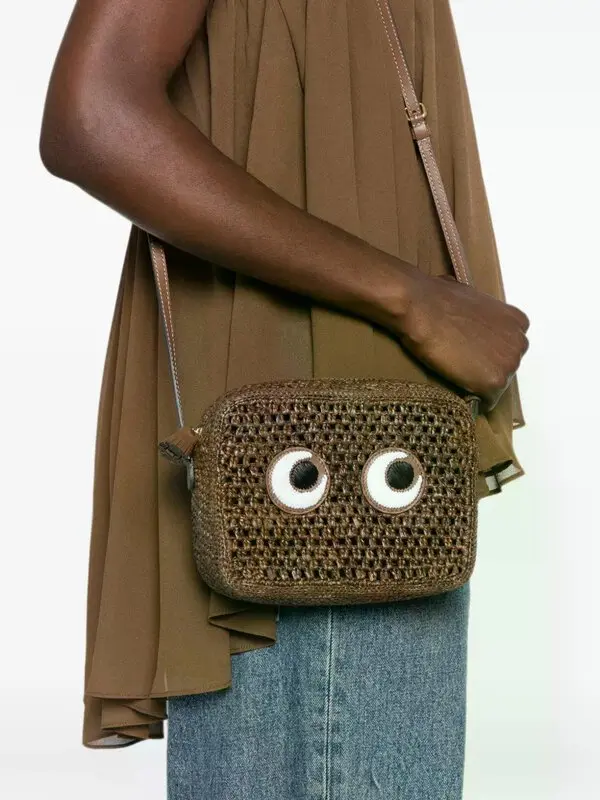 ANYA HINDMARCH Eyes Woven Cross Body Bag - Brown