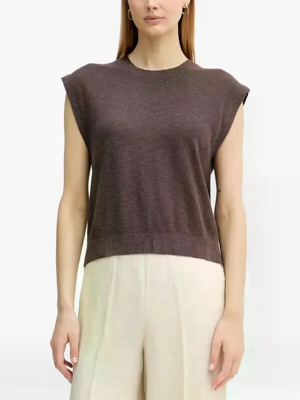 BENETTON Ribbed-trim Knitted Top