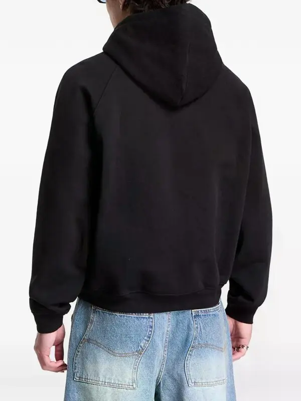 DIME Logo Embroidered Zip-up Hoodie - Black