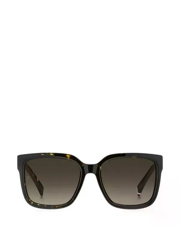 Tommy Hilfiger Square Frame Tortoiseshell Effect Sunglasses - Brown