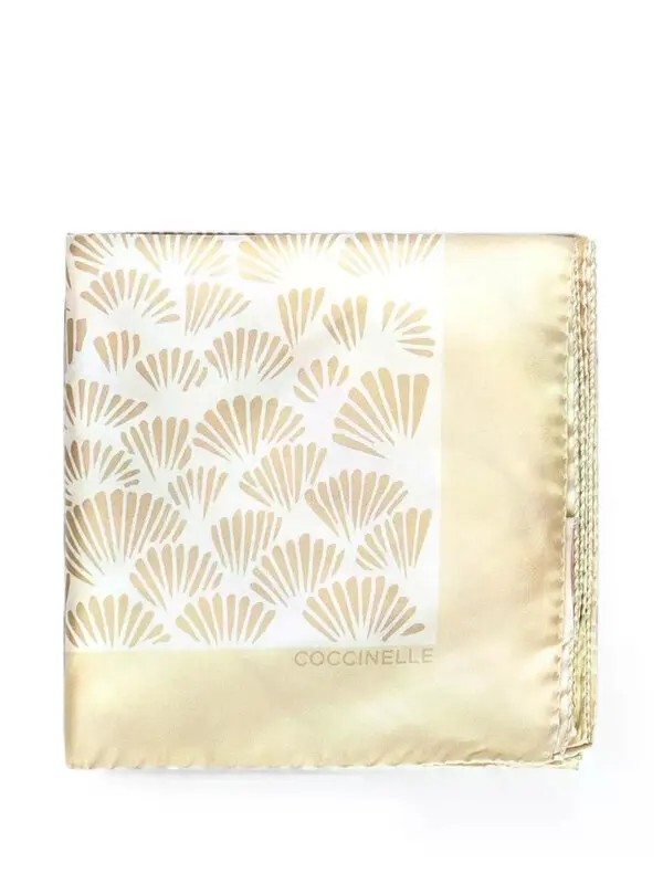COCCINELLE Shell-print Silk Scarf - Neutrals