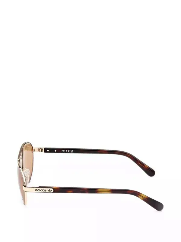 Adidas Aviator Sunglasses With -tone Pilot Frame And Tortoiseshell Temple Tips - Gold