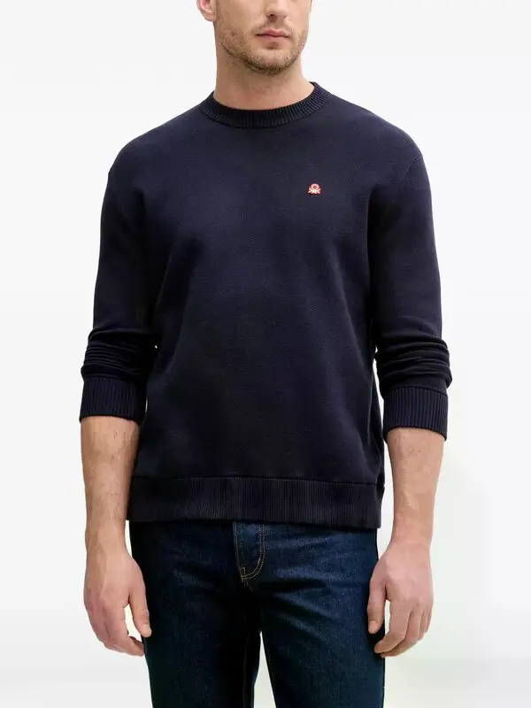 BENETTON Crew Neck Logo Patch Sweater